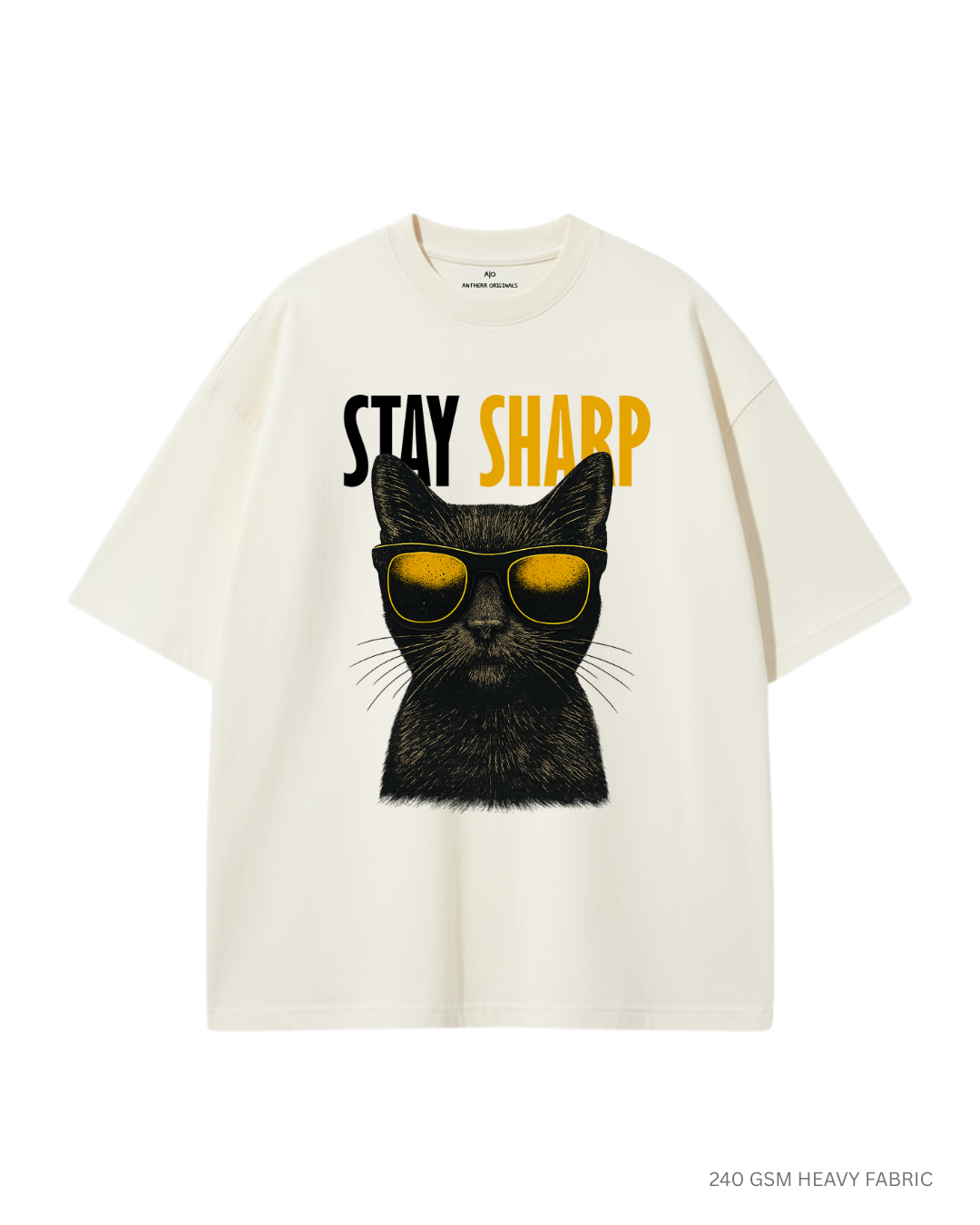 Stay Sharp Oversized T-Shirts: Off White by ANTHERR